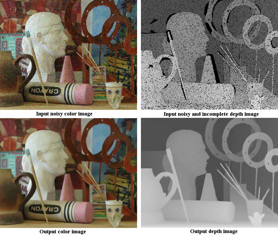 Depth Enhancement via Low-rank Matrix Completion