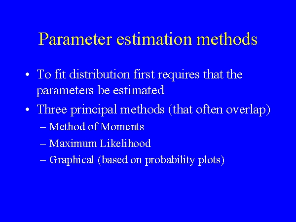 Parameter estimation methods Parameter estimation methods