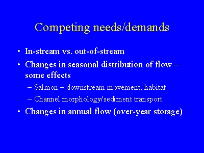 Competing needs/demands